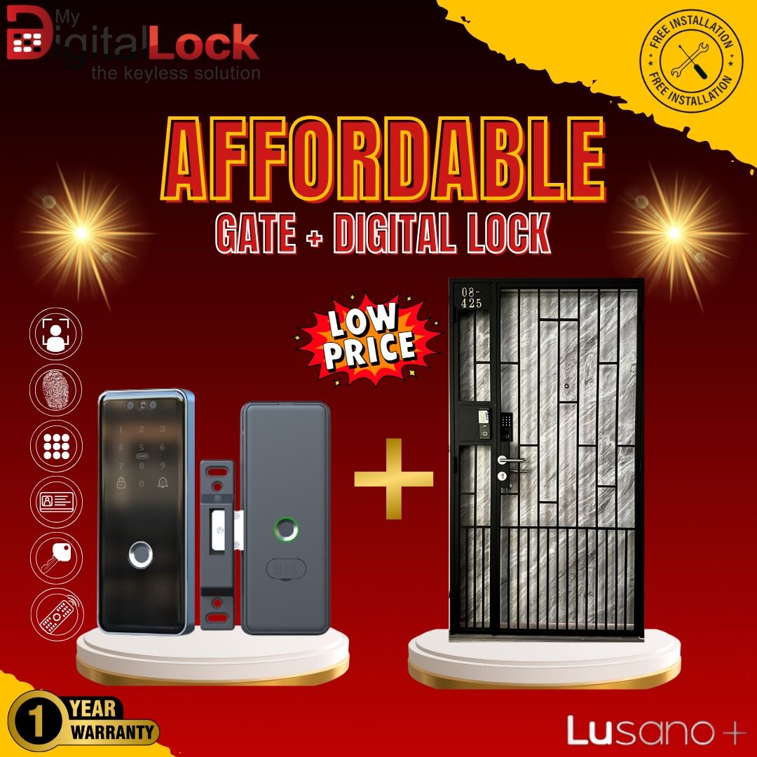 [OFFICIAL STORE] HDB Affordable Mild Steel Gate + Facial Gate Digital ...