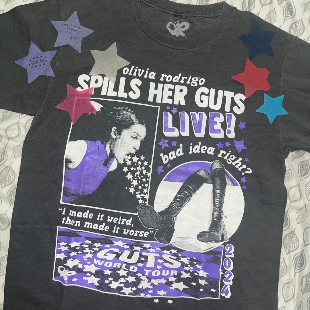 Olivia Rodrigo Guts World Tour Shirt — Spill Her Guts Live Boots Tee ...