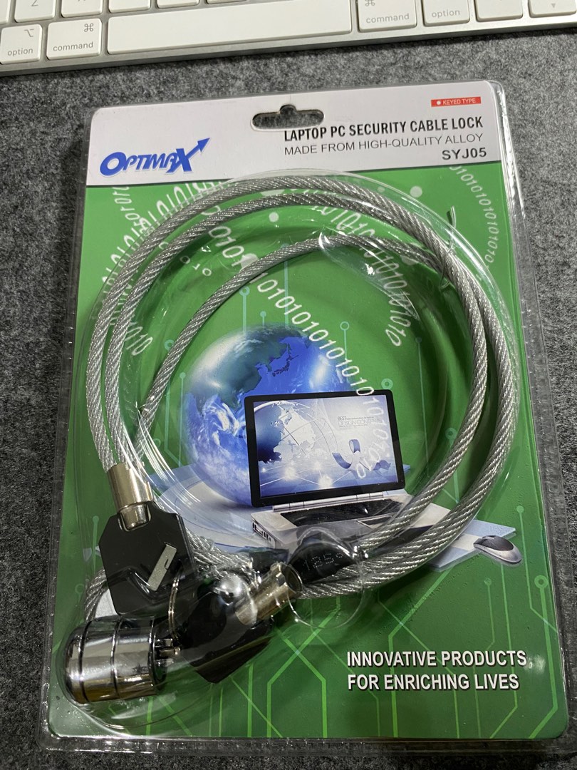 Optimax laptop security cable lock, Computers & Tech, Parts ...