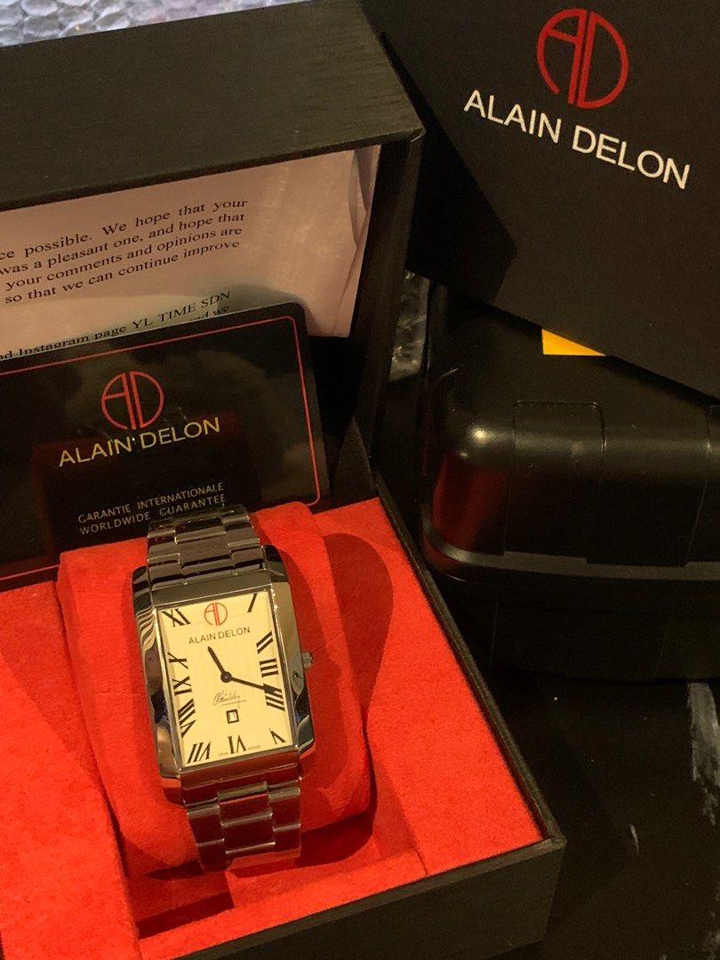 Original ALAIN DELON Square Watch, Men's Fashion, Watches & Accessories ...
