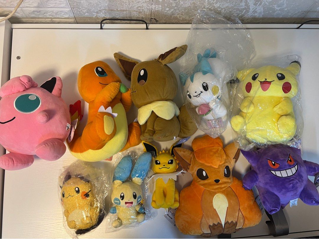 Pokemon 公仔 景品 NAMCO JUMPINGYM 台式 娃娃機 夾公仔 小火龍 伊貝 六尾 耿鬼 比卡超 波波球, 興趣及遊戲 ...