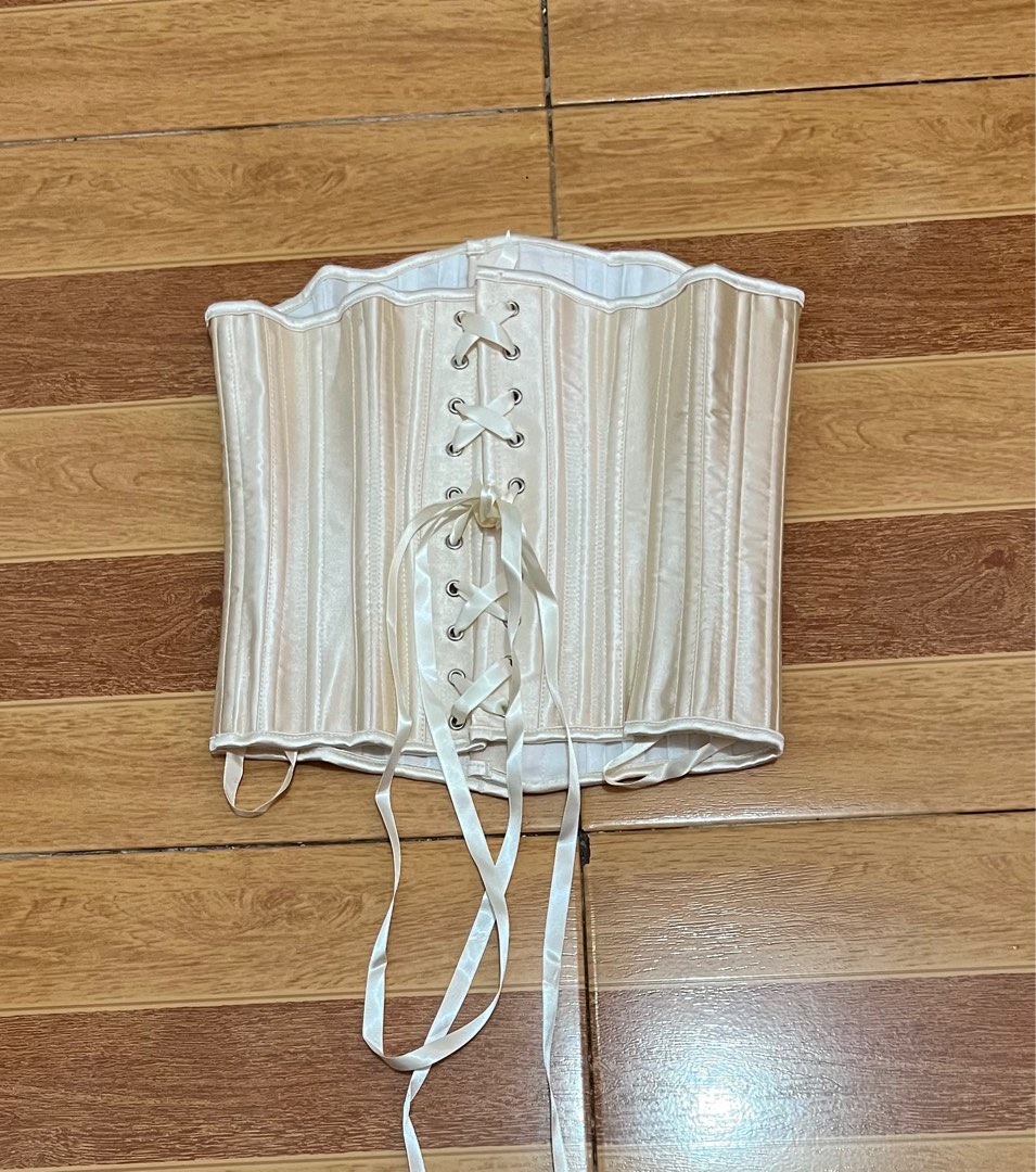 Ribbon Hooked Beige Cream Corset Fairycore Goth Princess Medieval Y2K ...
