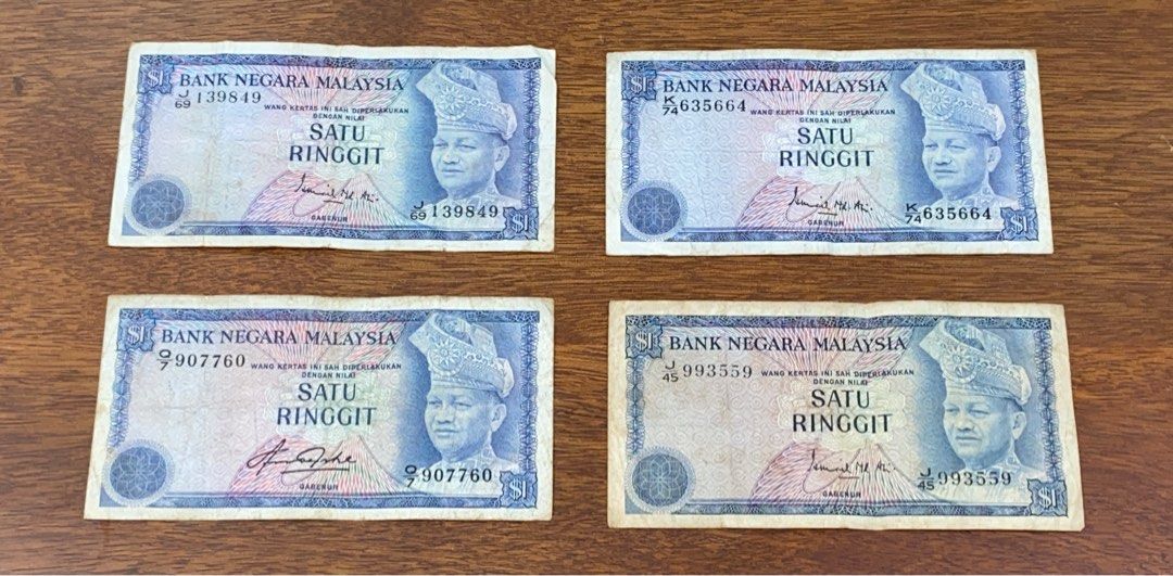 RM 1 Satu Ringgit Duit Wang Lama Malaysia RM1 Old Bank Note Wang Kertas ...