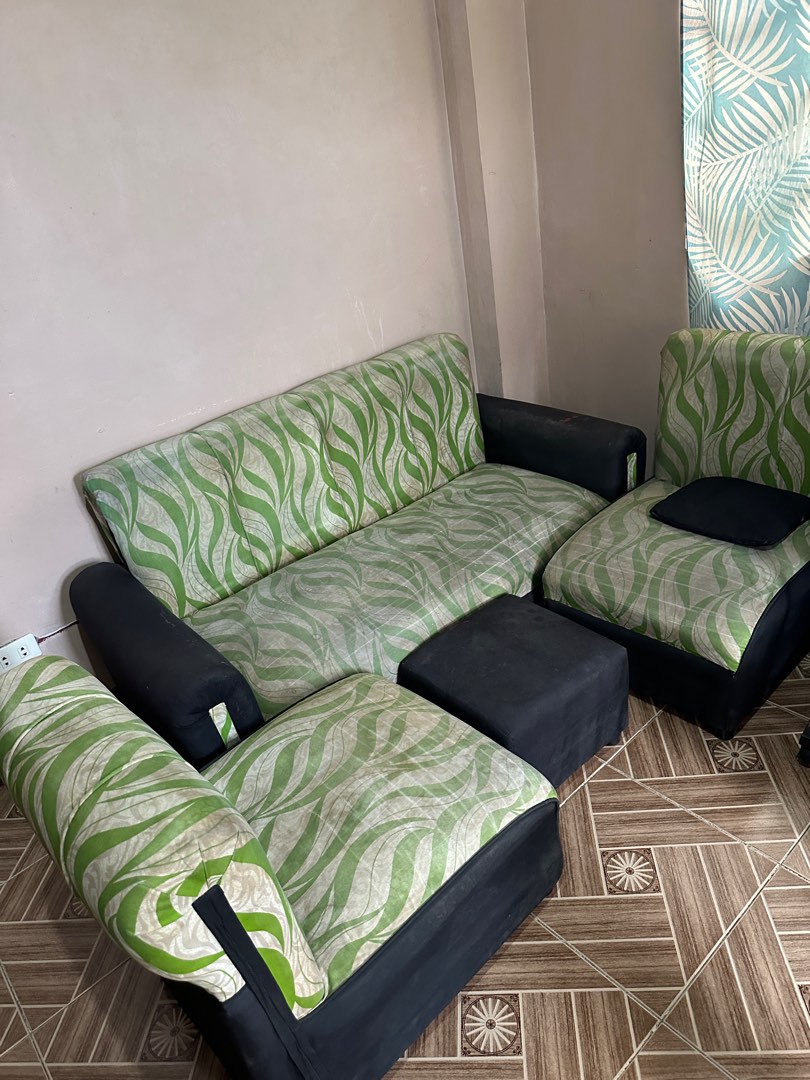 Sala Set (3 seater sofa, 1 seater chair for 2 pcs, 1 stool), Furniture ...