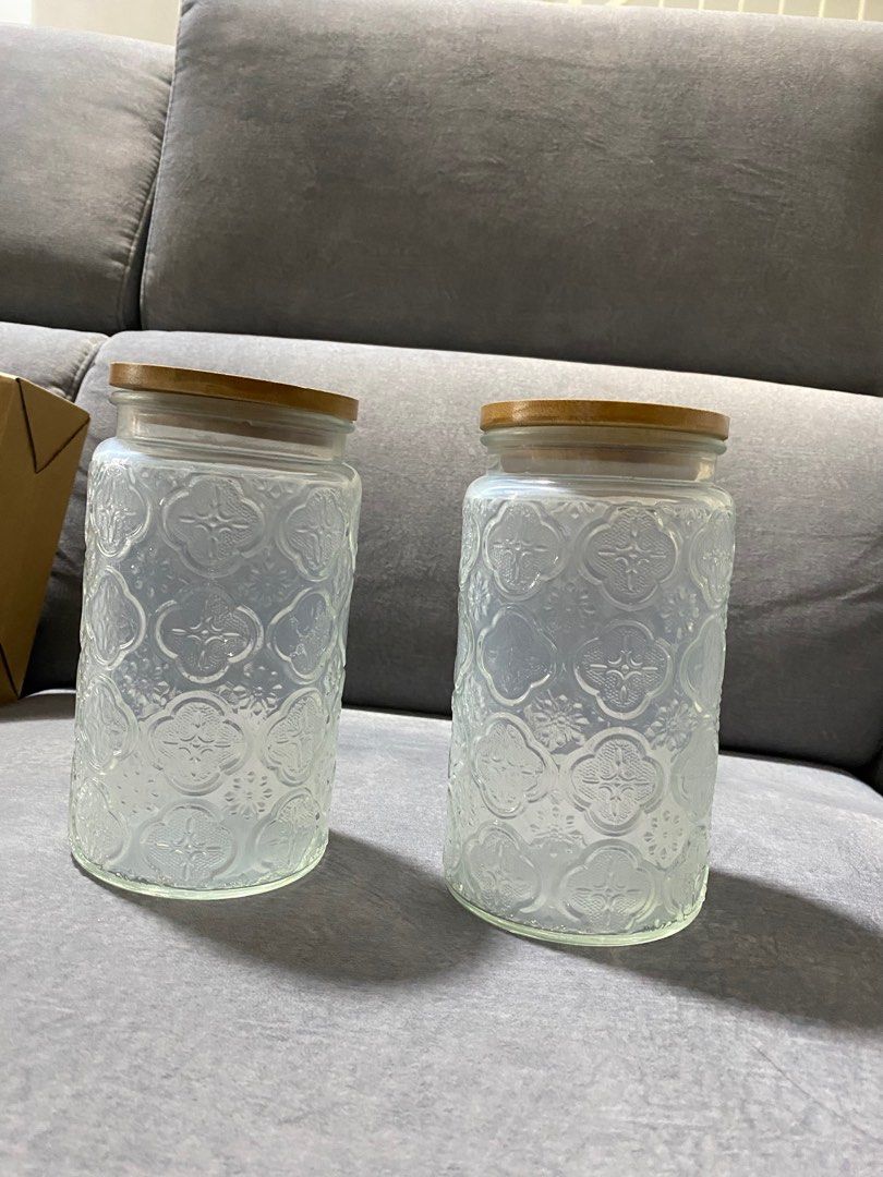 Sunway Pyramid Limited Edition Glass Storage Jars (Set of 2), Furniture ...