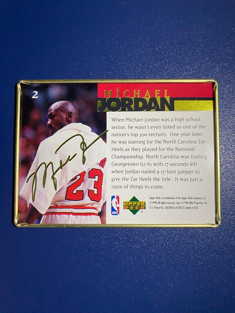 Michael Jordan 1996 Upper Deck Metal Michael Jordan - Tin Card #2 ...