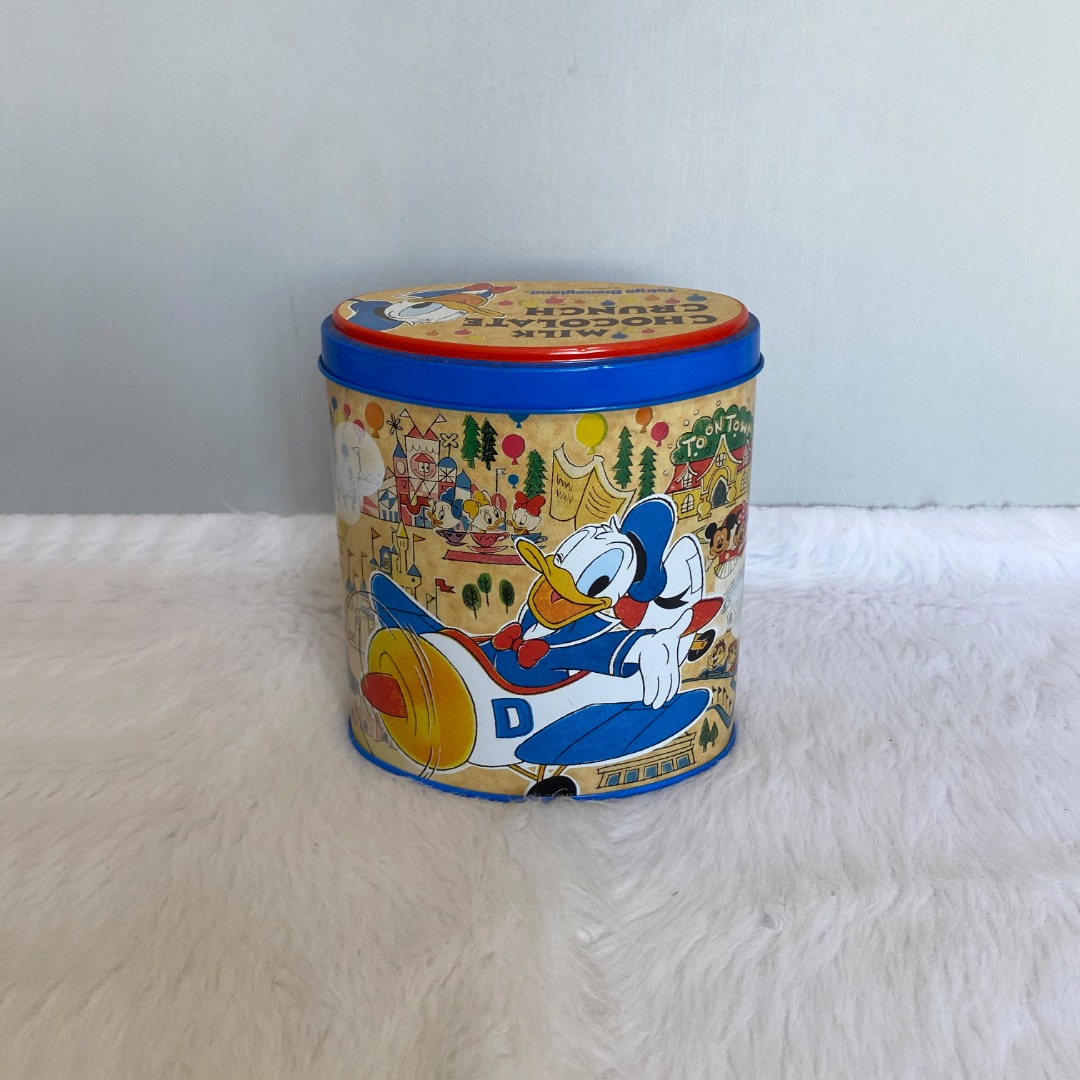 Tokyo Disneyland Donald Duck & The Ducklings Printed Tin Can, Furniture ...