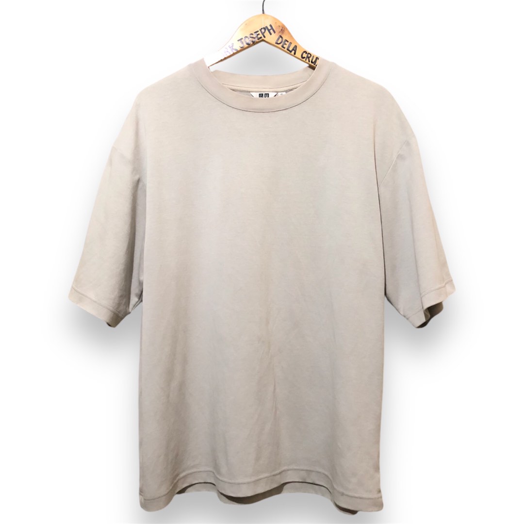 UNIQLO U AIRSIM OVERSIZED CREWNECK LIGHT KHAKI BROWN TSHIRT, Men's ...