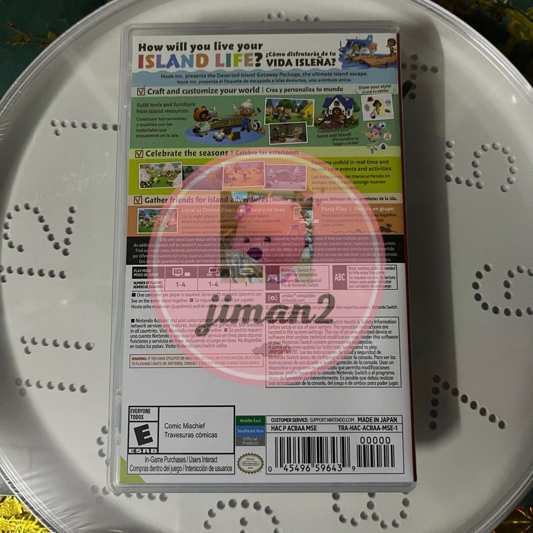 [USED] ANIMAL CROSSING NEW HORIZONS NINTENDO SWITCH GAME CARD SET ...