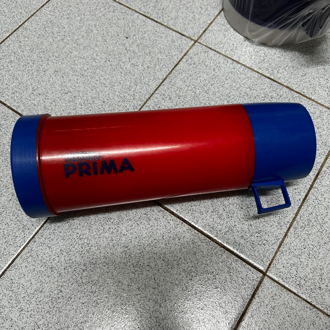 Vintage Antique Thermos Prima Red and Blue Vacuum Flask Bottle Cup ...