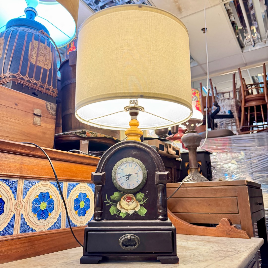 Vintage Clock Table-Lamp, Furniture & Home Living, Lighting & Fans ...