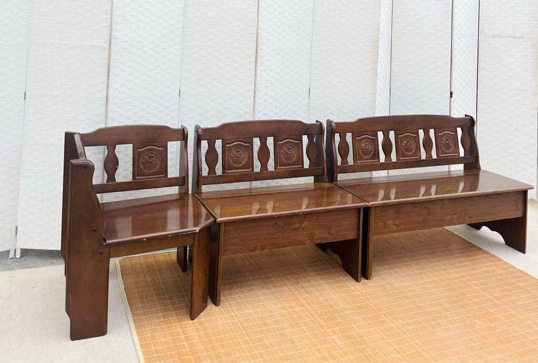 Wooden Sofa Bench / Sala Set, Furniture & Home Living, Furniture, Sofas ...