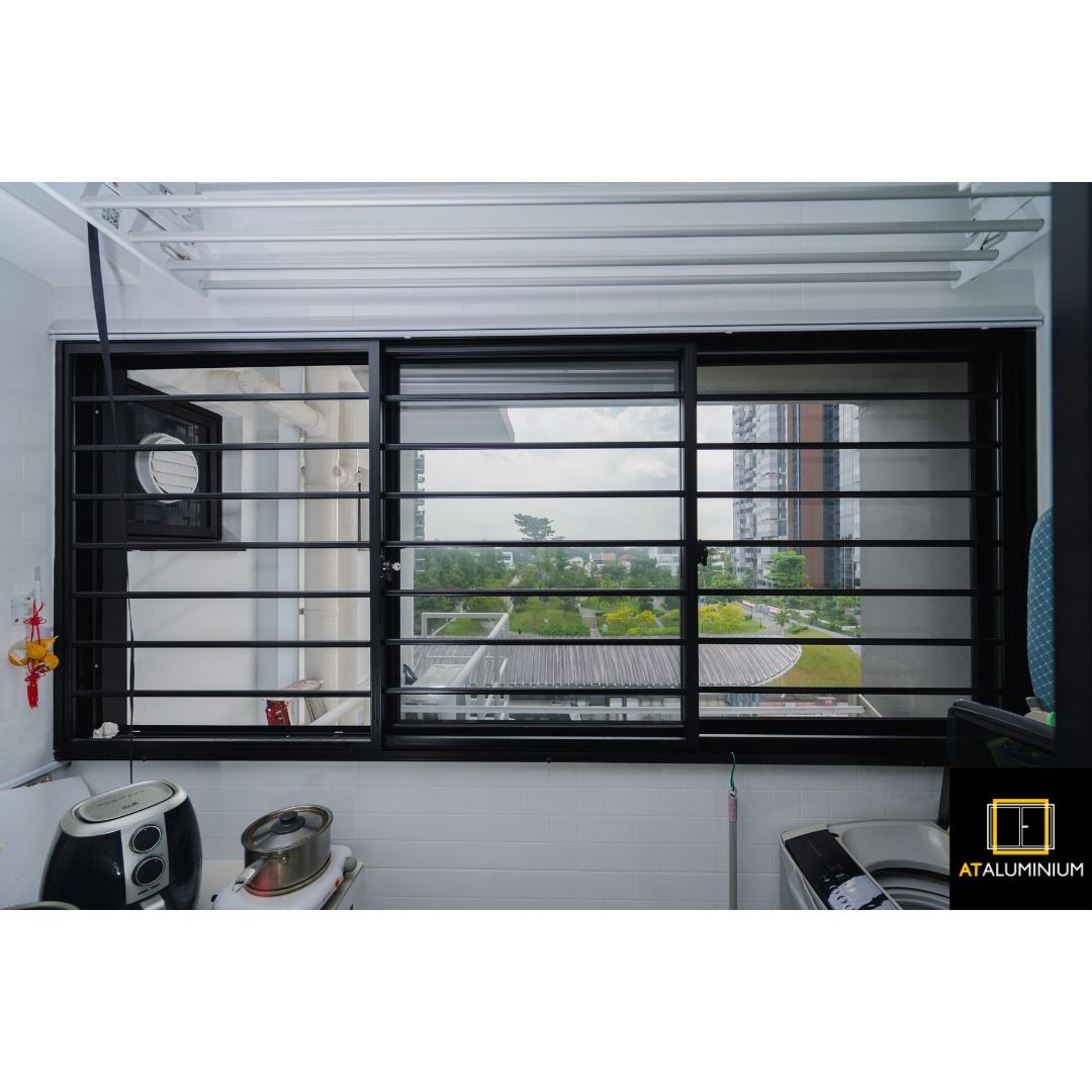[ 2025 NEW YEAR PROMO ] Service Yard Sliding Windows with Grilles, Home ...