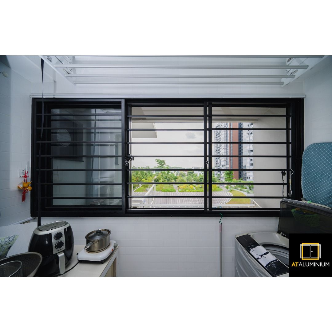 Service Yard Sliding Windows with Grilles, Home Services, Renovations ...