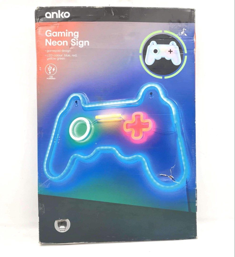 ANKO Gaming Neon Sign Wall Light Decor Usb, Video Gaming, Video Game ...