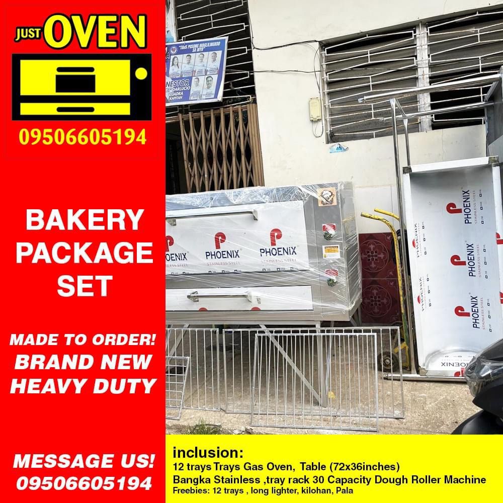 Bakery Set Package! 12 Trays Gas Oven Table (72x36inches) Bangka ...
