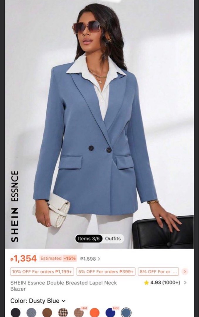 Dusty Blue Blazer, Women's Fashion, Coats, Jackets and Outerwear on ...