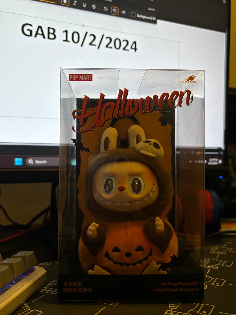 Halloween Labubu Sitting Pumpkin, Hobbies & Toys, Toys & Games on Carousell