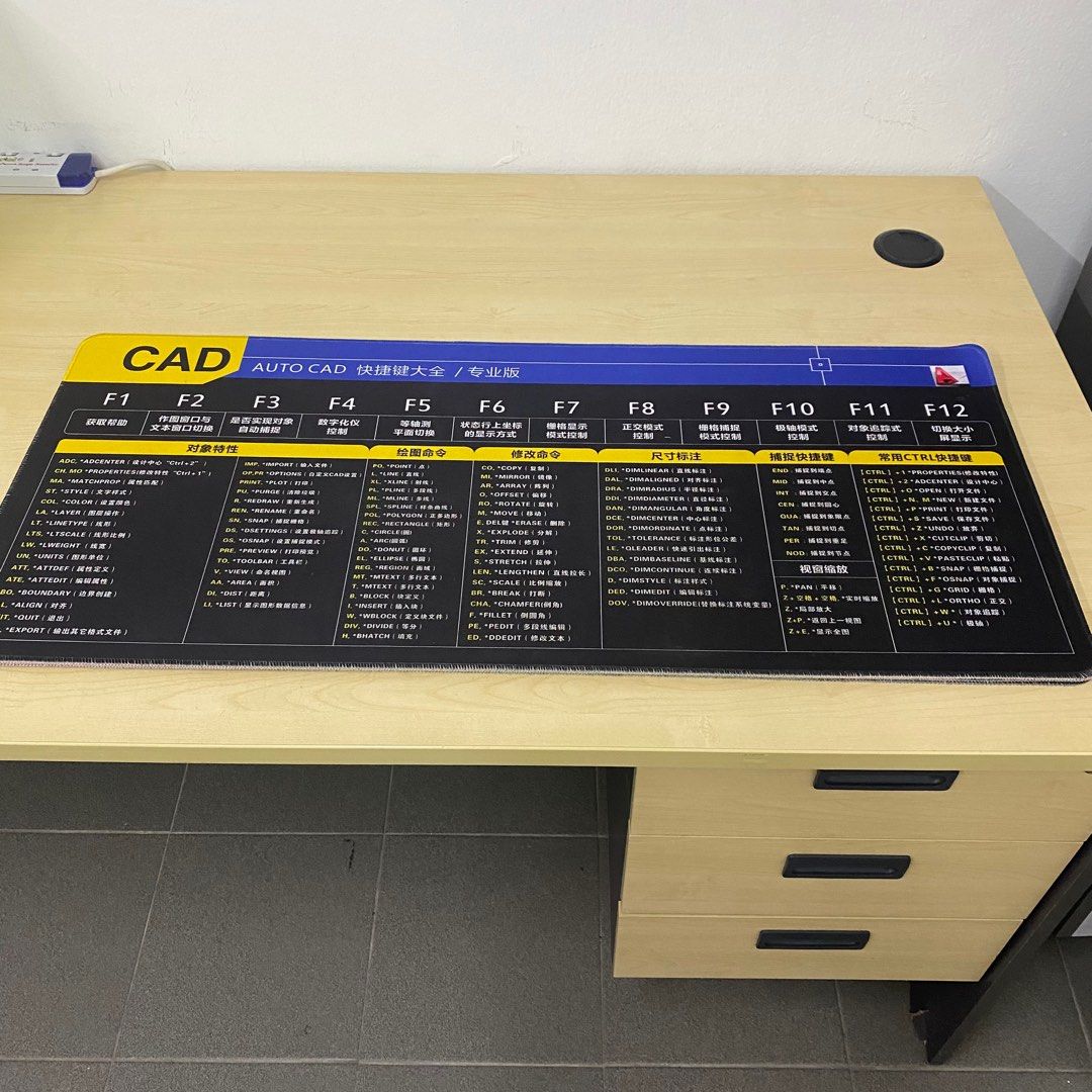 ️Office Shortcuts Mouse Pad Large Extended for AutoCAD Big Keyboard ...