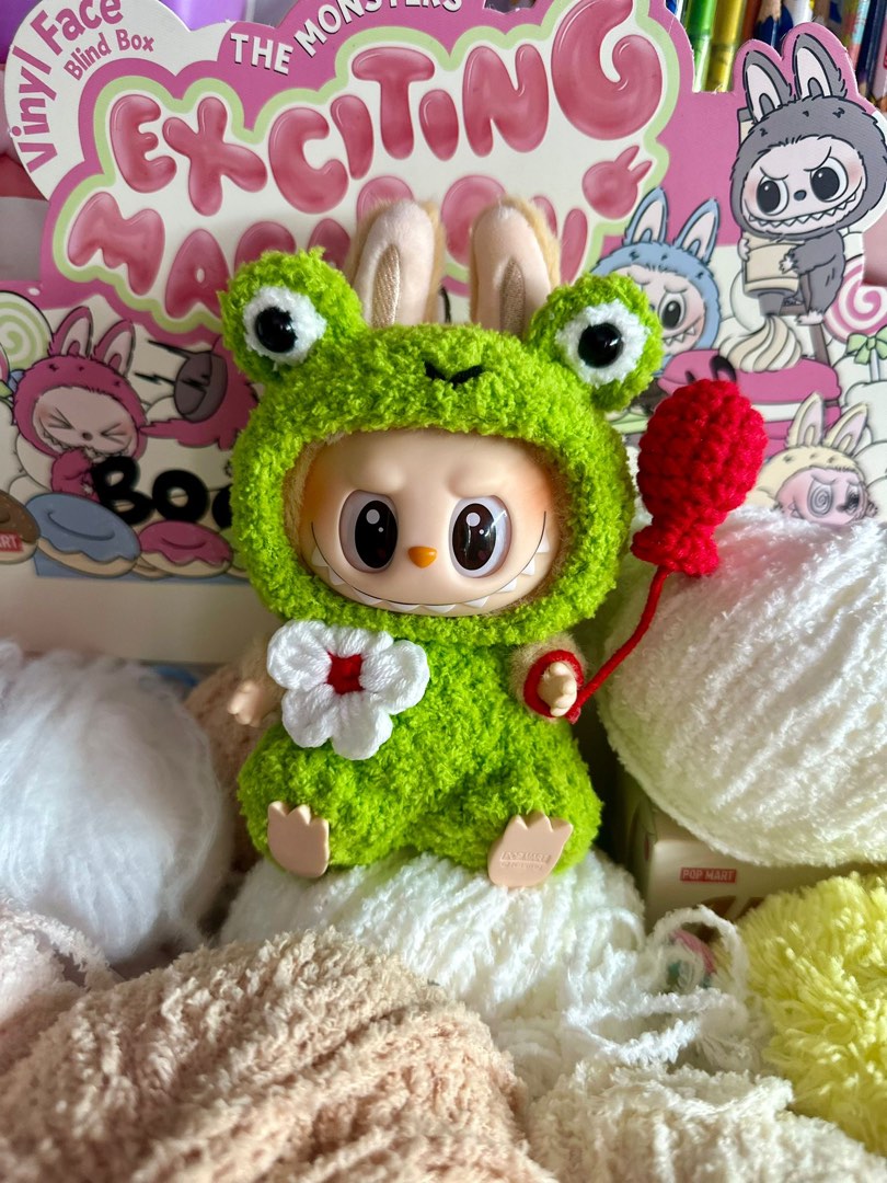 Labubu froggy cloths, Hobbies & Toys, Toys & Games on Carousell