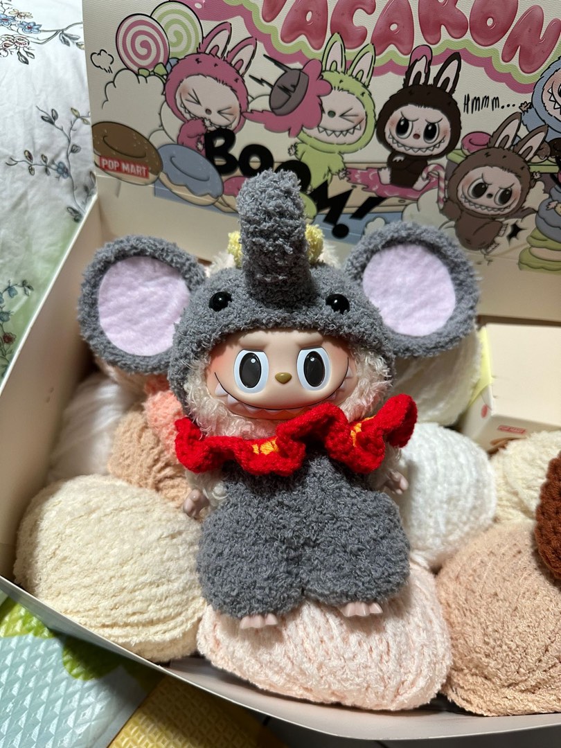 Labubu Grey Elephant, Hobbies & Toys, Stationery & Craft, Handmade ...