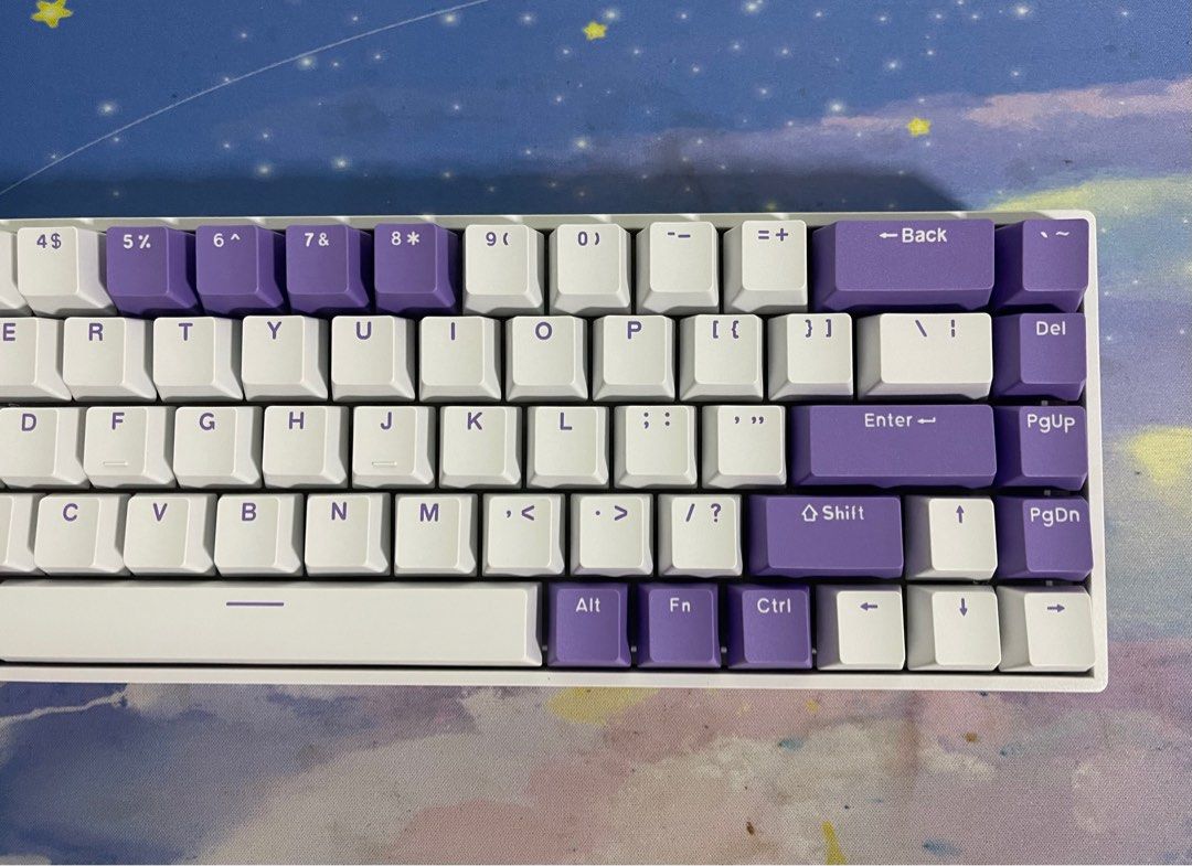 Lavender RGB Custom Gaming Mechanical Keyboard | 68 keys | Blue Switch ...