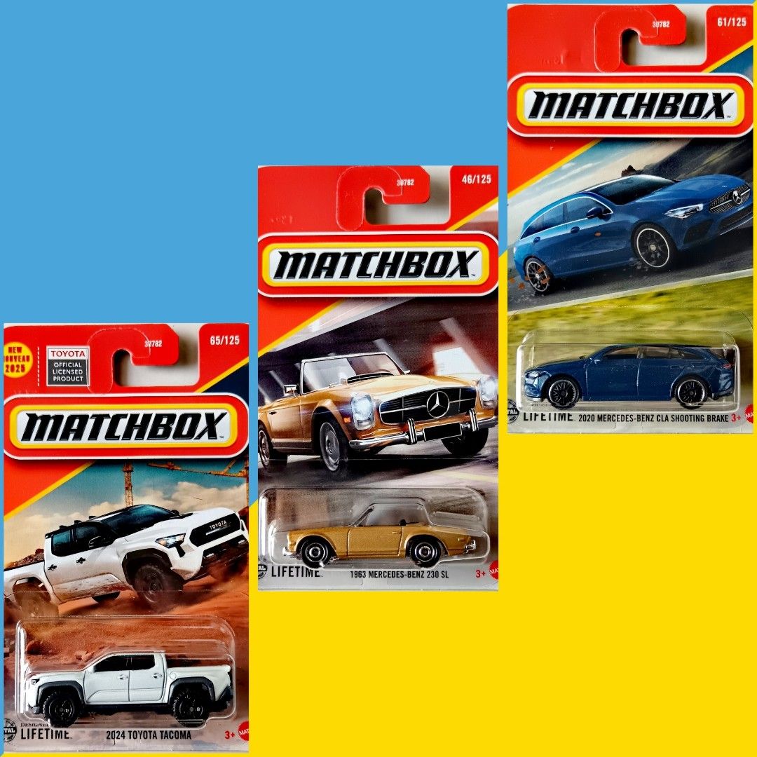 MATCHBOX NEW 2025 HOT MODEL 2024 Toyota Tacoma + 1963 Mercedes Benz 230 ...