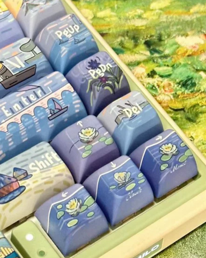 Monet oil painting theme keycaps SA profile pbt, Hobbies & Toys ...