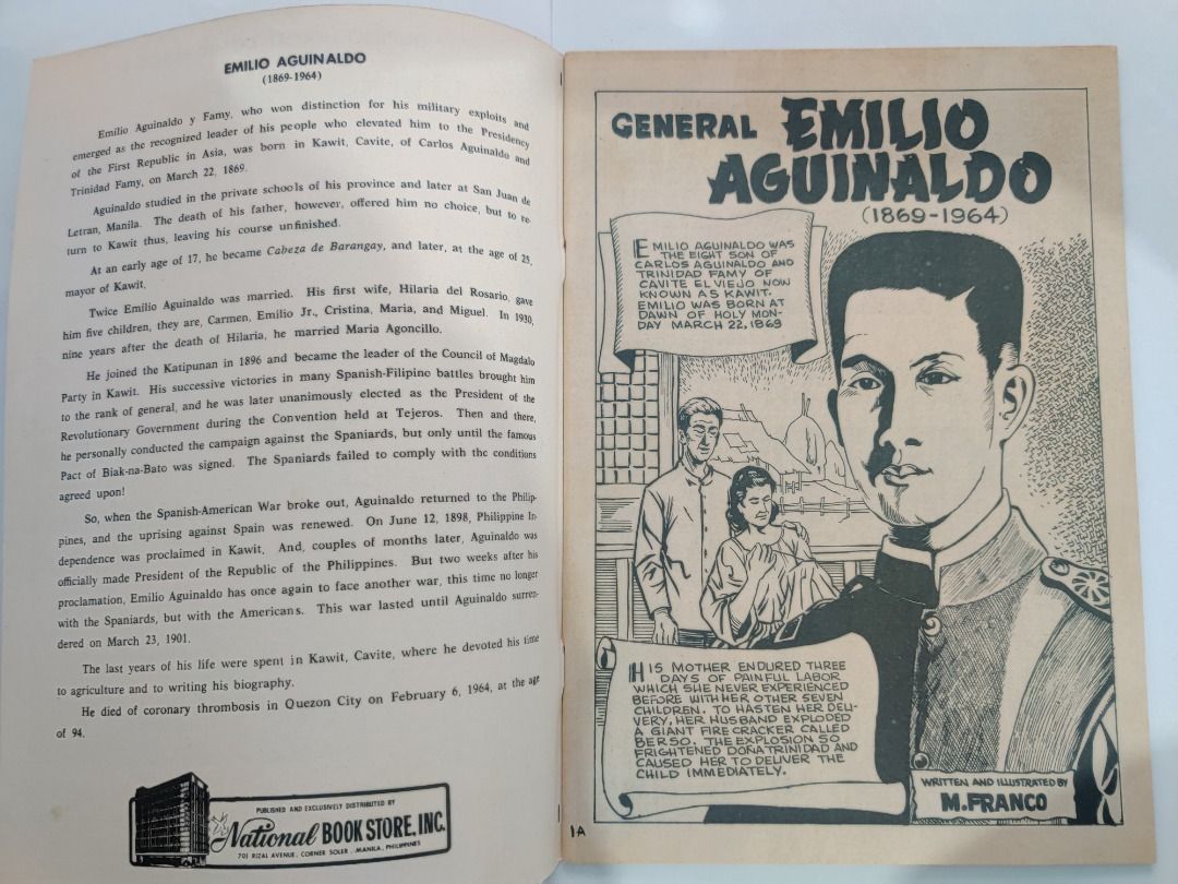 National Book Store Filipino Heroes Comic Series Emilio Aguinaldo ...