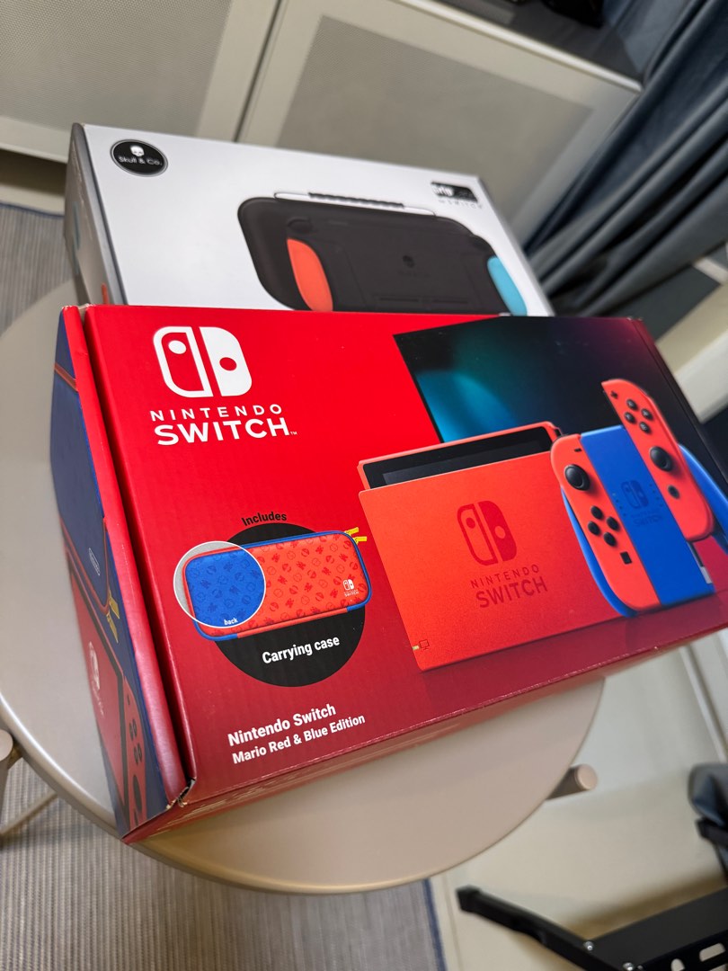 Nintendo Switch V2 Mario Red & Blue Edition, Video Gaming, Video Game ...