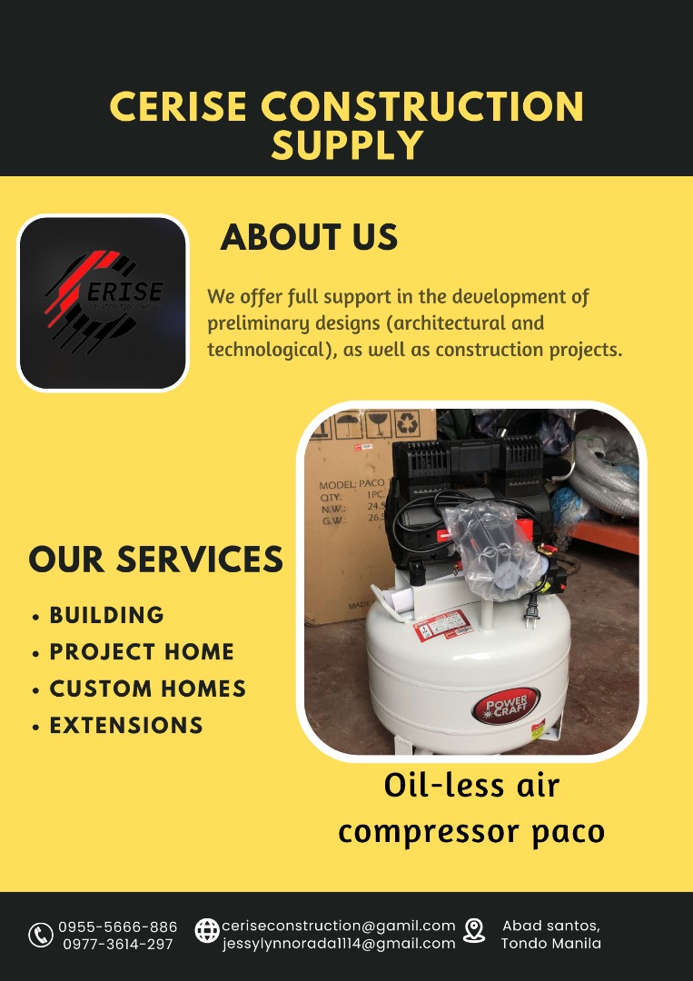 OIL-LESS AIR COMPRESSOR PACO, Commercial & Industrial, Construction ...