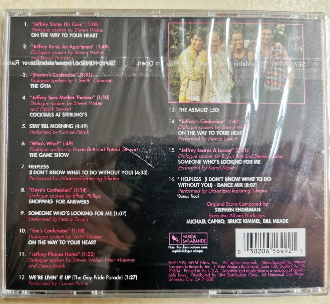 Original Movie Soundtrack: Jeffrey (Made In USA) RARE, Hobbies & Toys ...