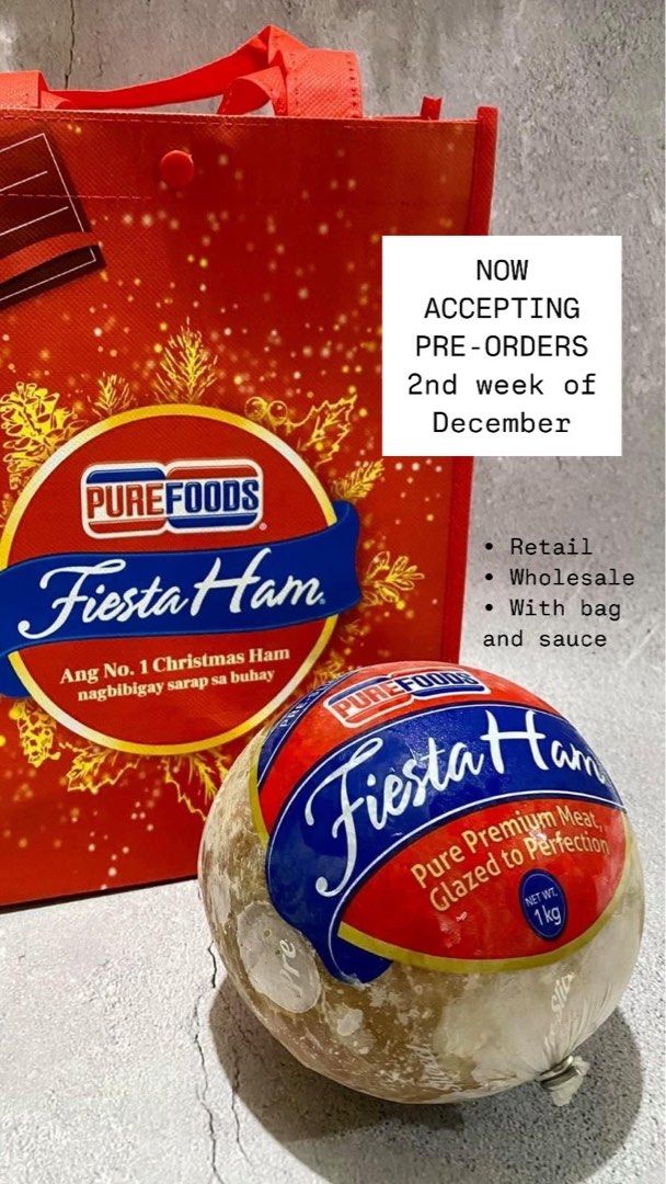 Purefoods Fiesta Ham 1kg, Food & Drinks, Chilled & Frozen Food on Carousell