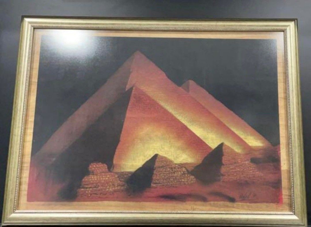 Pyramid Hand Painted Drawing with Photo Frame, Furniture & Home Living ...