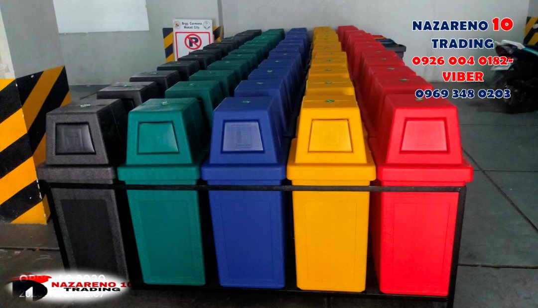 SEGREGATION HOODED TRASH BIN WITH FRAME, Furniture & Home Living ...