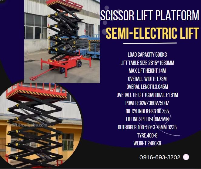 Semi-electric lift platform Max Lift Height:14m, Everything Else ...
