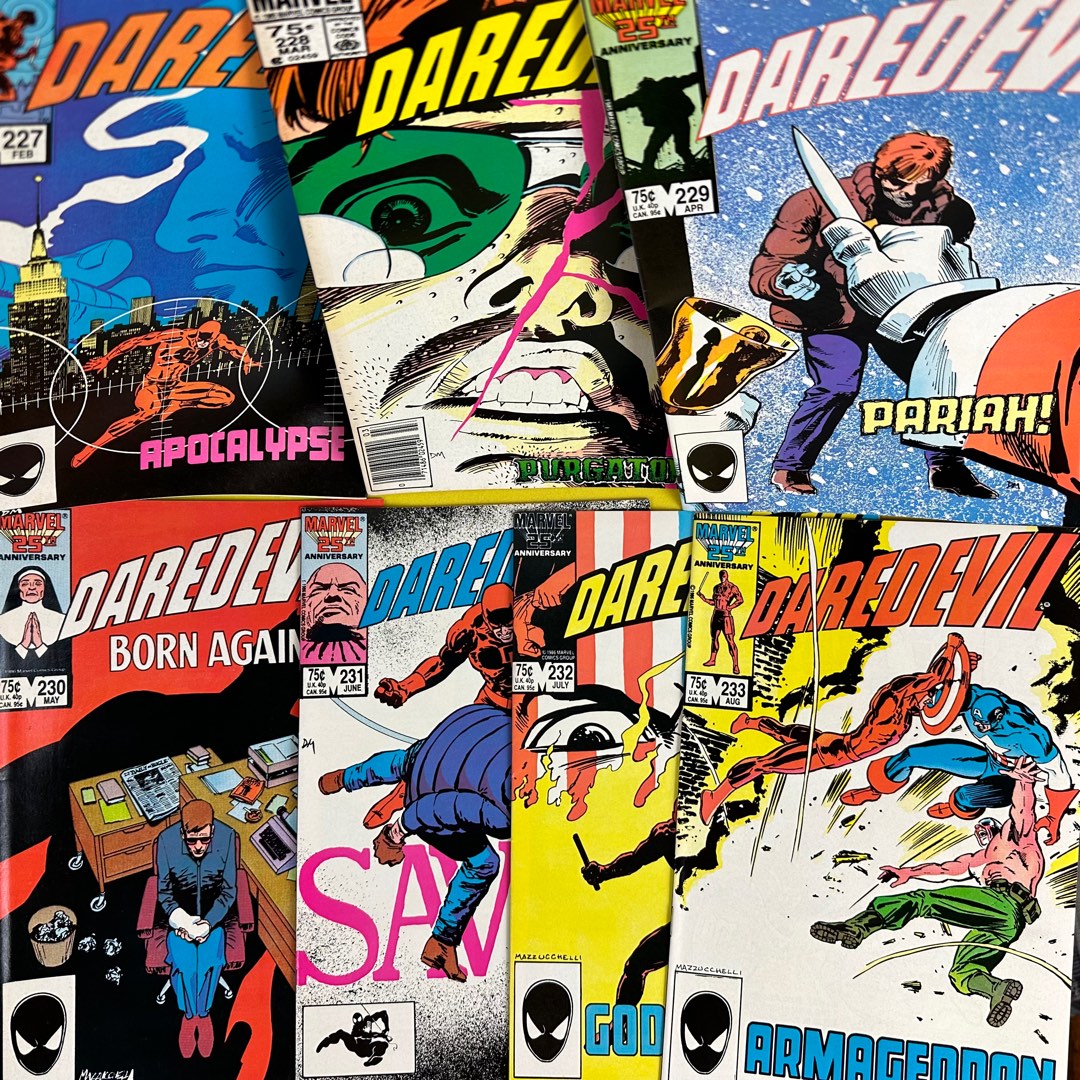 Set of 7 Marvel Comics Daredevil Born Again #227-233 1986 Frank Miller ...