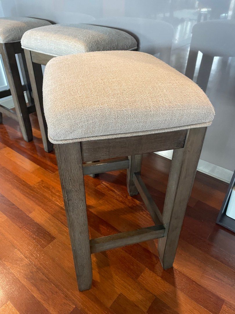SSF Bar Chair Stool Solid Wood Dark Walnut Fabric Top, Furniture & Home ...