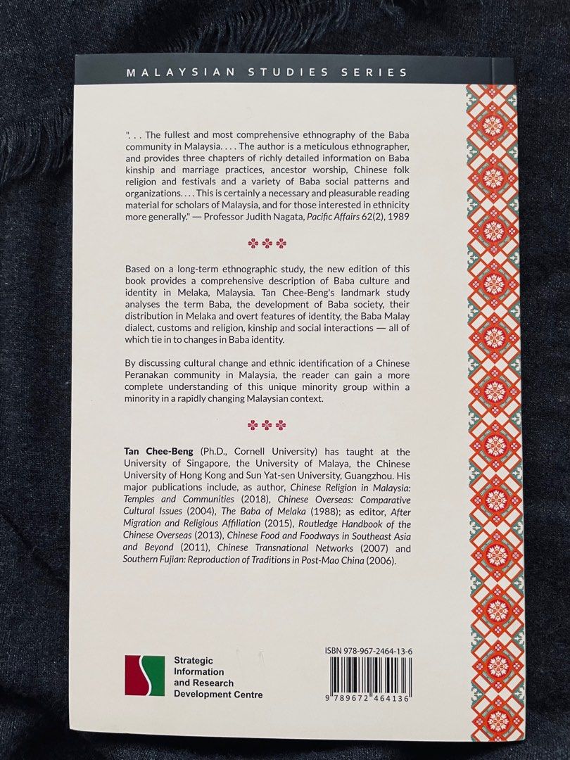 The Baba of Melaka: Culture and Identity of a Chinese Peranakan ...