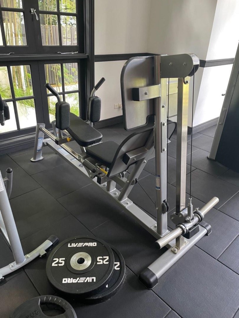 Tuff stuff hack squat horizontal leg press sled gym plate loaded quad ...