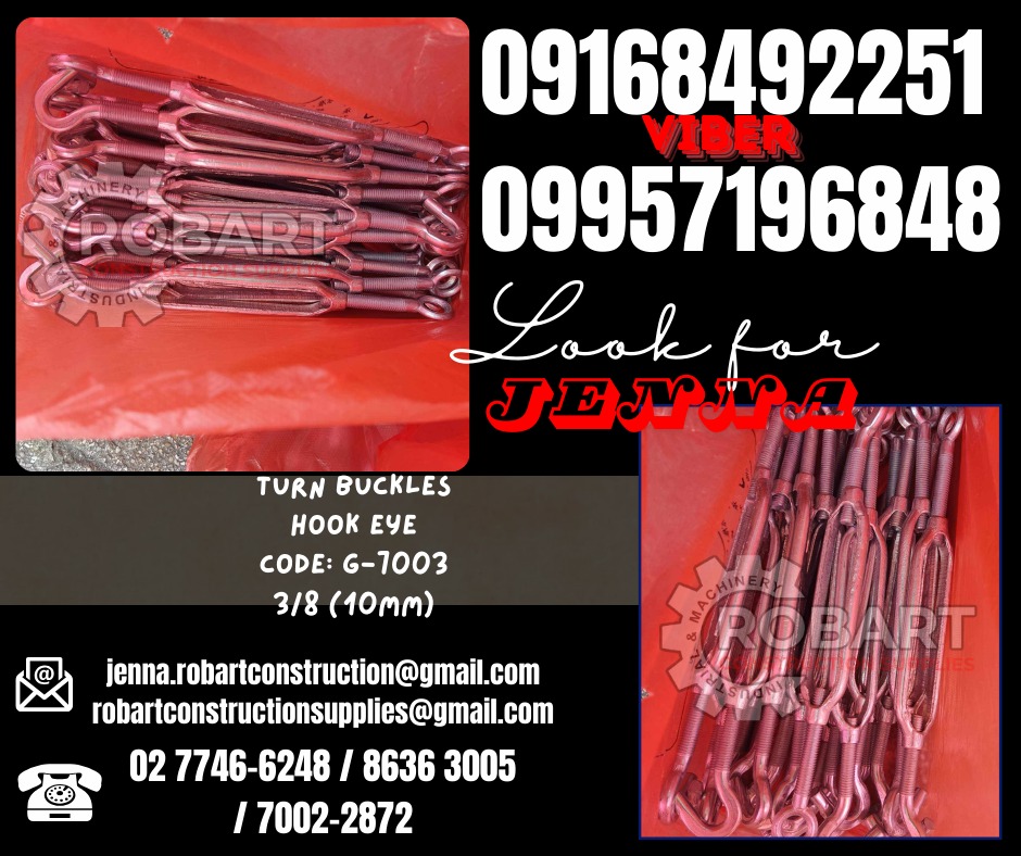 Turn buckles Hook eye Code: G-7003 3/8 (10mm), Commercial & Industrial, Construction Tools ...