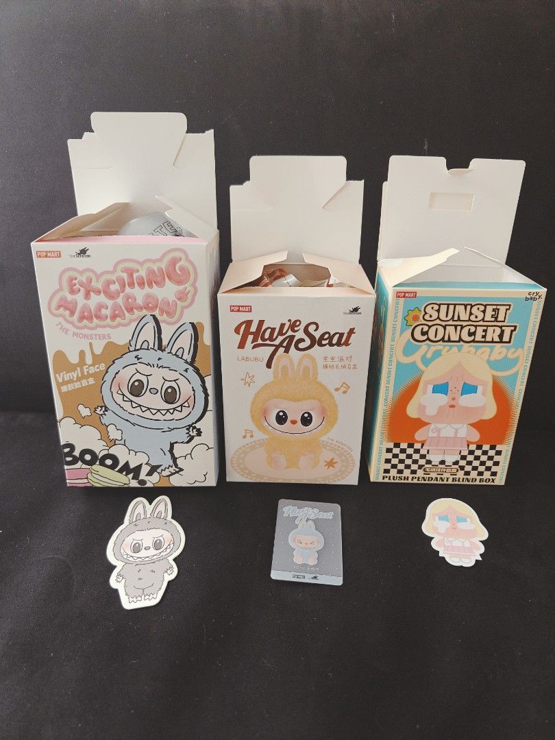 WTS - POPMART Labubu V1 Exciting Macaron / Labubu V2 Have a sit ...