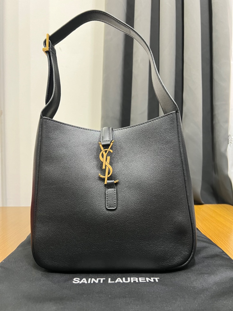 YSL small Le 5A 7 black calfskin leather Hobo bag, Luxury, Bags ...