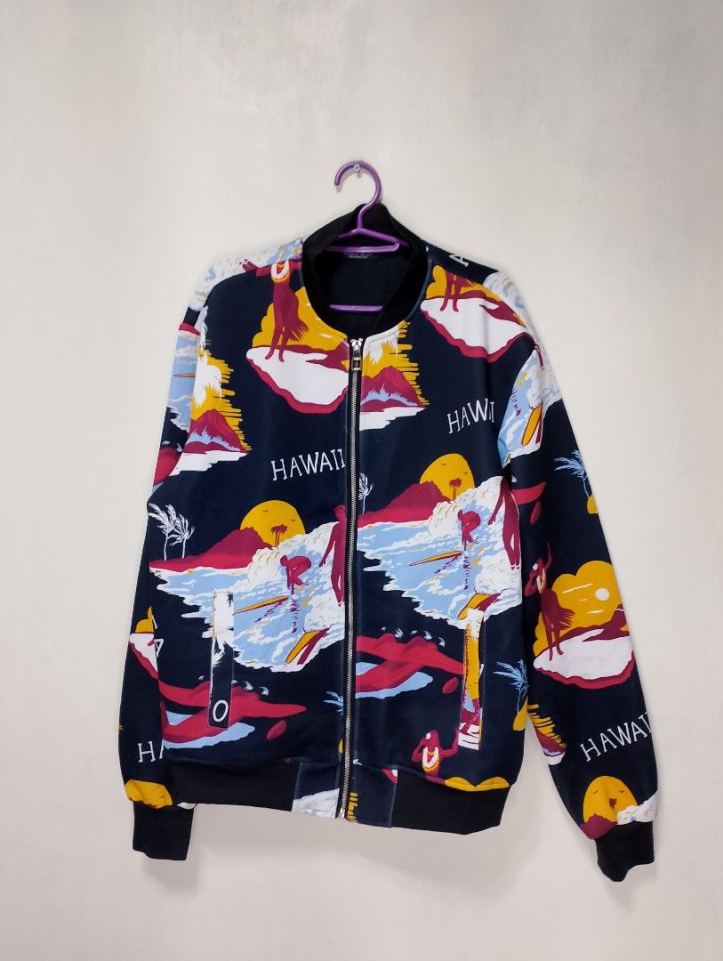 Zara man Hawaii Aloha Full Zip Bomber Jacket, Men's Fashion, Coats ...