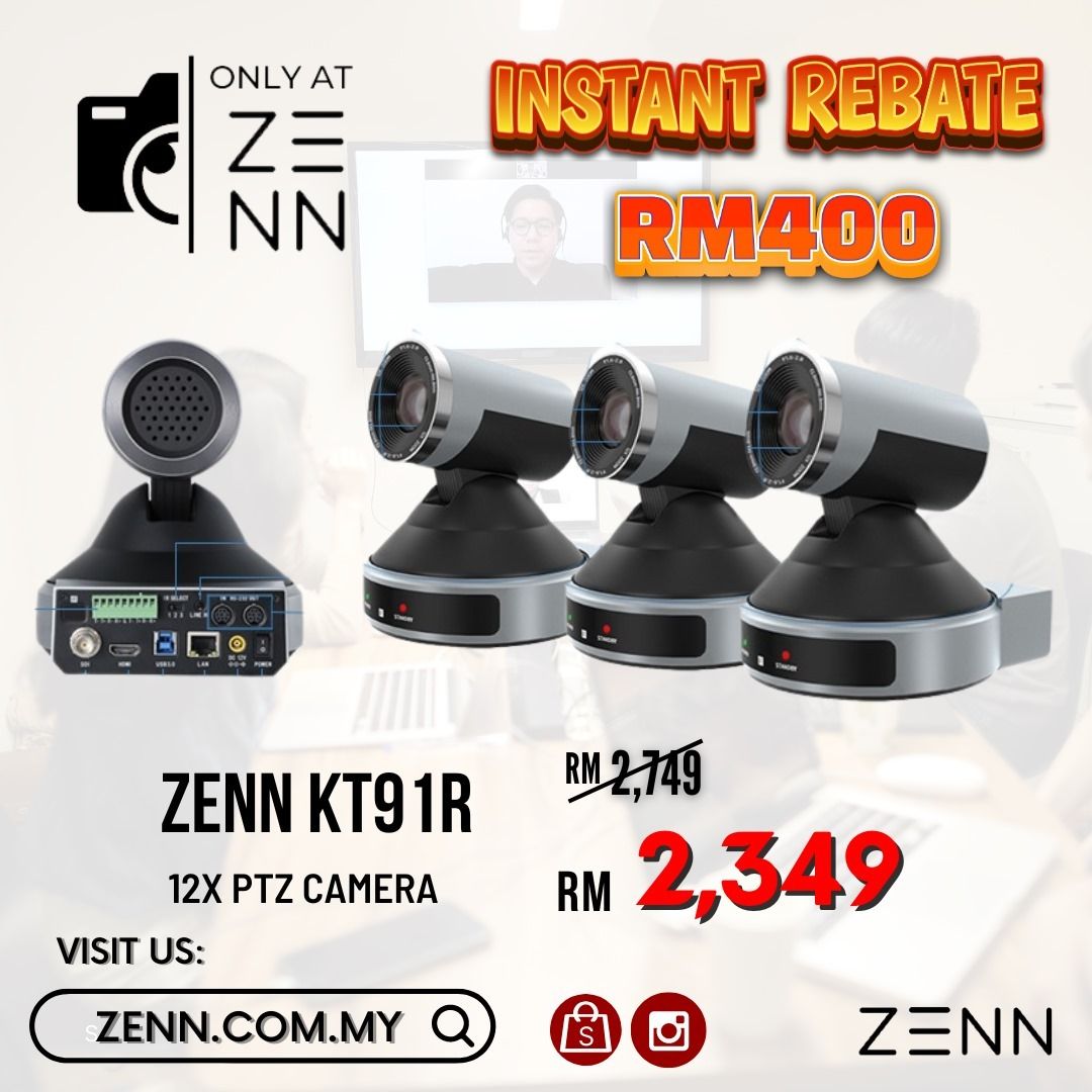 ZENN KT91R PTZ 12X PTZ Camera For Live Streaming Broadcast, Photography ...