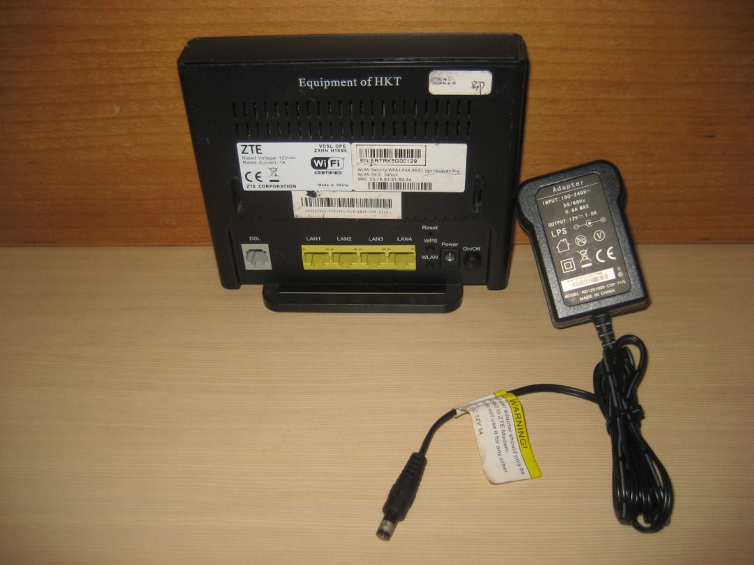 🌟🌟🌟 🈶貨《 ZTE 中興 ZXHN H168N 》DSL Modem Router 連【原裝】火牛 適合還機 HKT PCCW 電訊盈科 ...