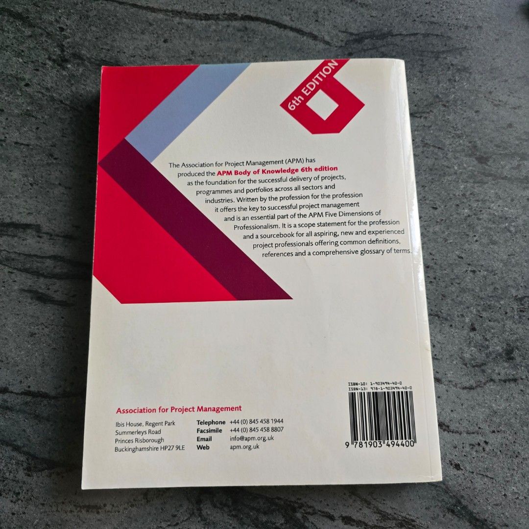 APM Body of Knowledge 6th Edition by Association for Project Management ...