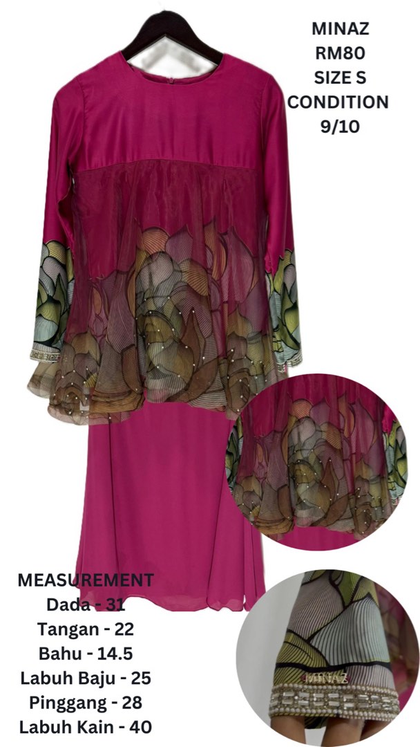 Baju kurung Minaz, Women's Fashion, Muslimah Fashion, Baju Kurung ...