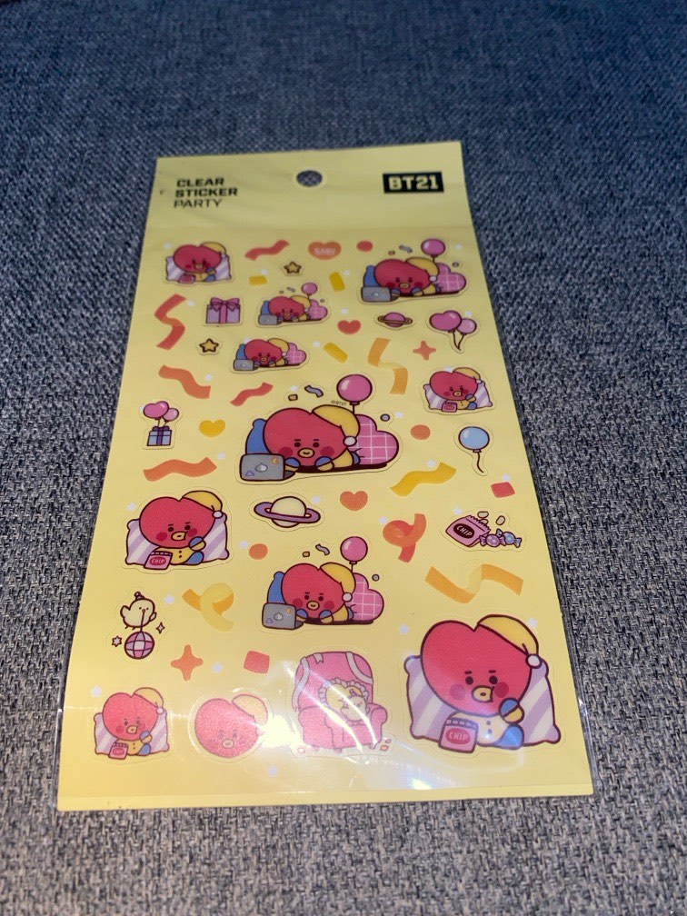 BT21 tata clear sticker party, Hobbies & Toys, Memorabilia ...