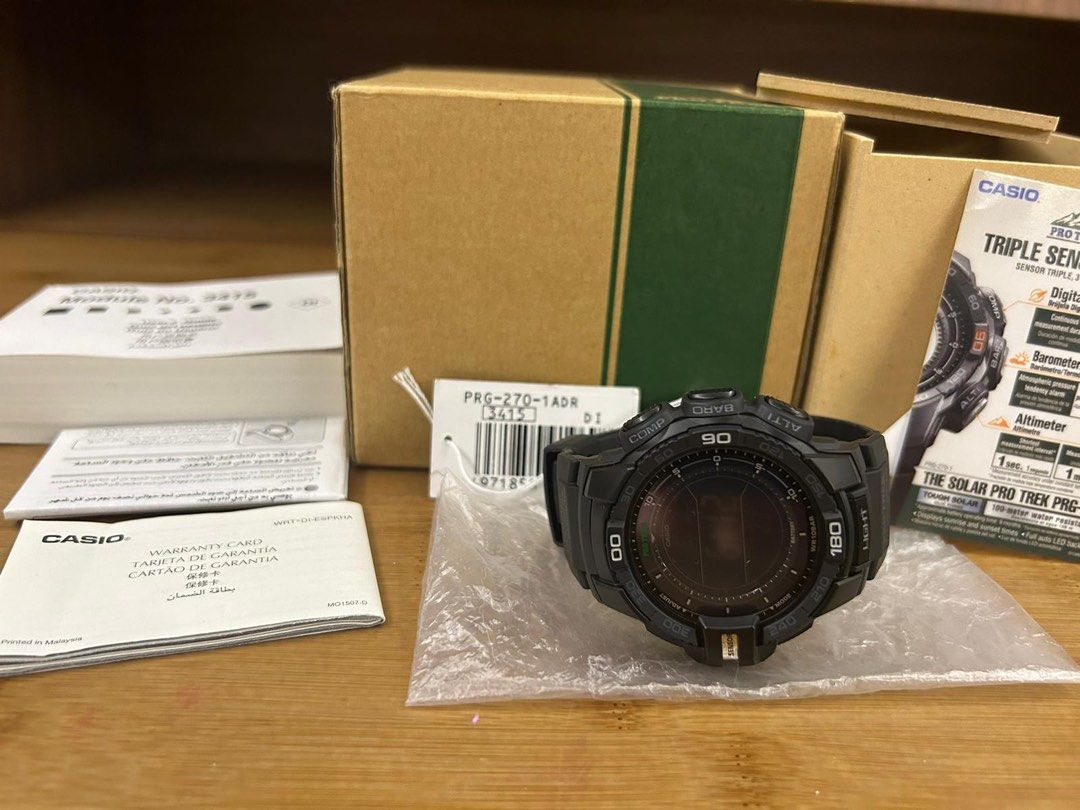 Casio Pro Trek PRG-270 太陽能 黑色 , 名牌, 手錶 - Carousell